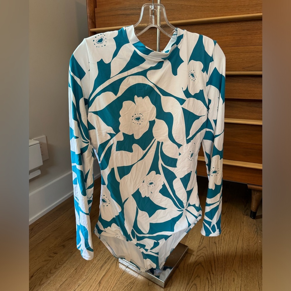 Anne Cole Rash Guard Swimsuit With Open Back And High… - Gem